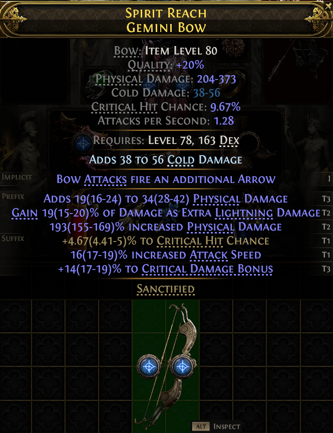 Buy Path of Exile 2 Cold Lightning Sanctified Gemini Bow | MMOJUGG.COM